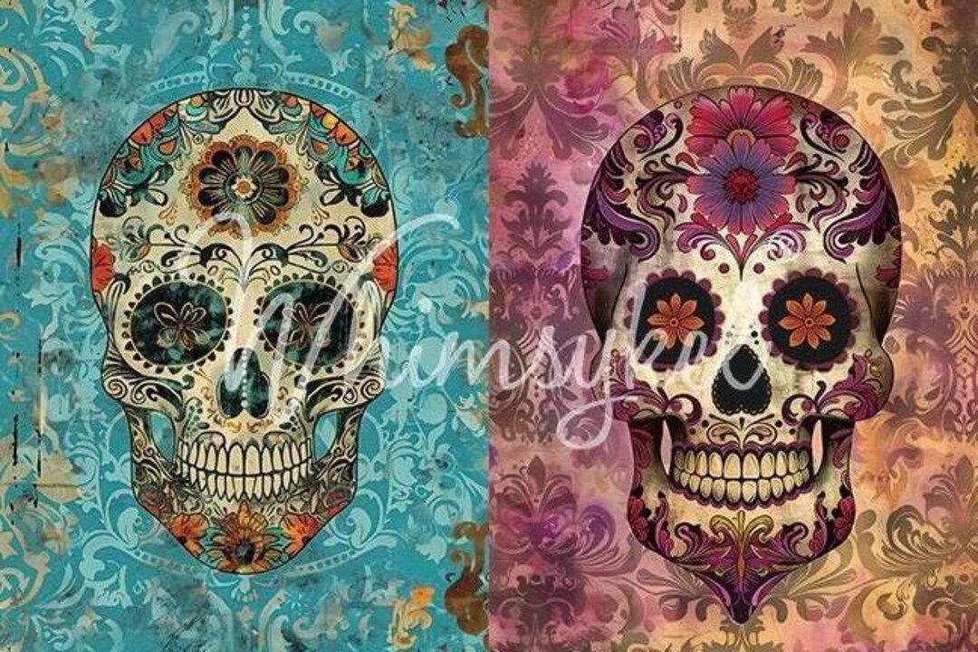 Sugar Skull Divas Large Decoupage Tissue Paper for Furniture 21x29 ...