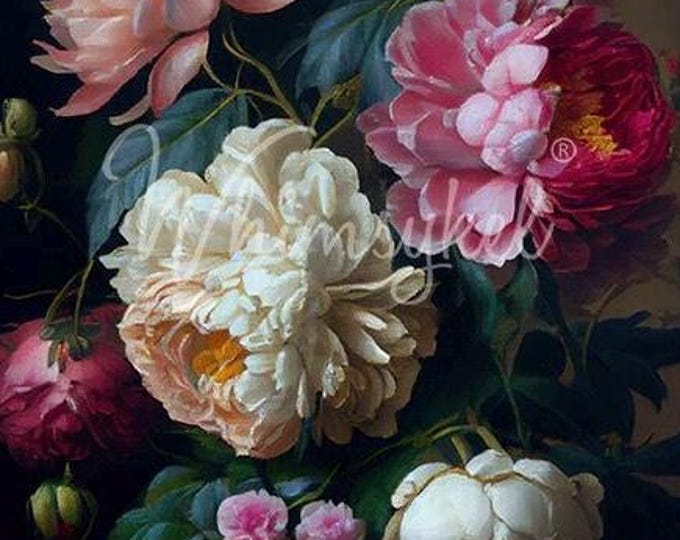 Baroque Peonies Large Decoupage Tissue Paper for Furniture 21x29 ...