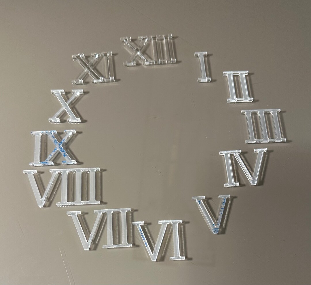 Roman Numerals Clock LASERCUT Acrylic Glass - Etsy UK