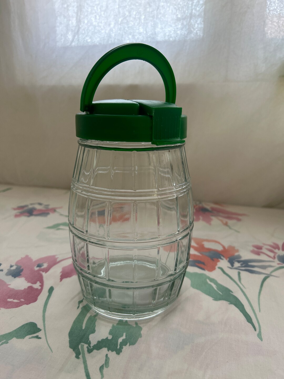 Vintage Glass Barrel Beverage Holder - Etsy