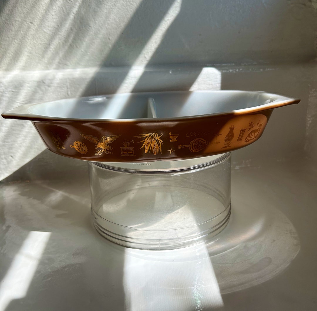 Pyrex ‘early American’ Oval Divided Serving Dish - Etsy