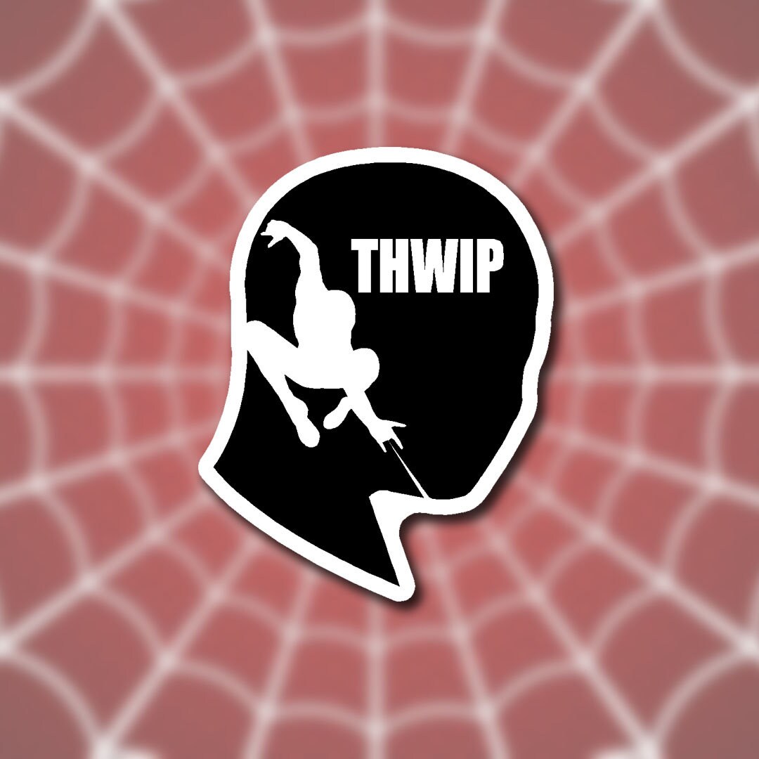 Thwip Spidey Silhouette Sticker - Etsy