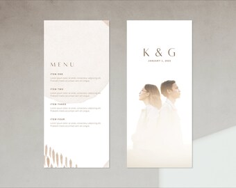 Two Sided Menu Template - Etsy