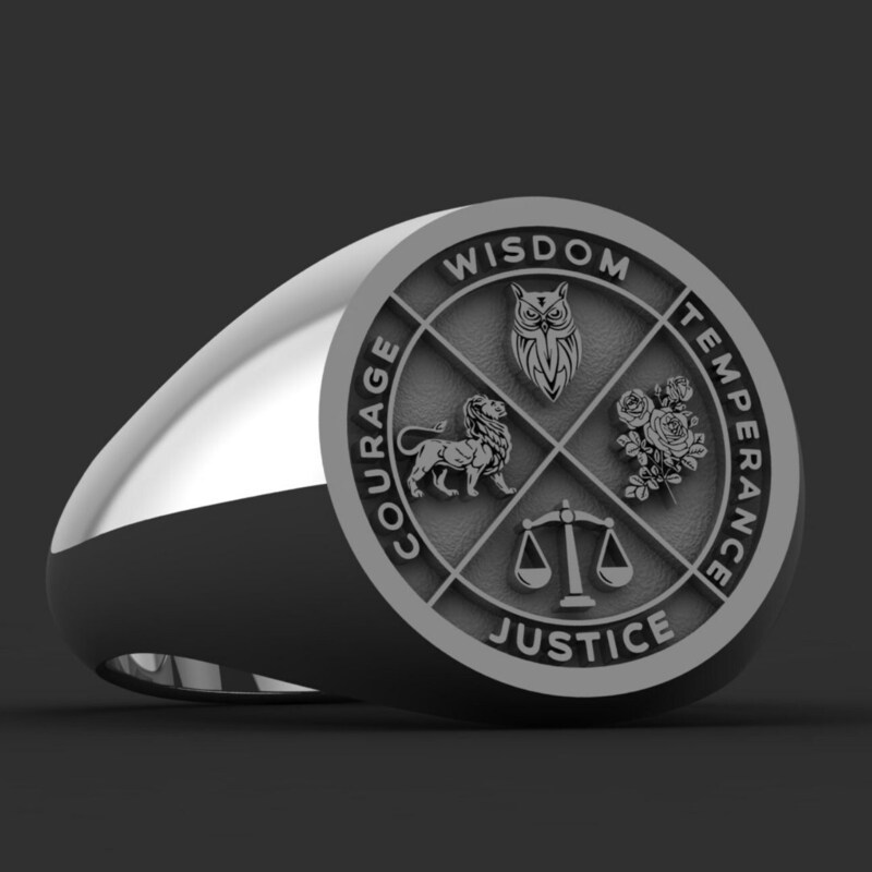Stoic Ring 4 Virtues - Etsy