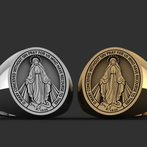 Marian Consecration Ring, Virgin Mary Ring, Sterling Silver Miraculous ...