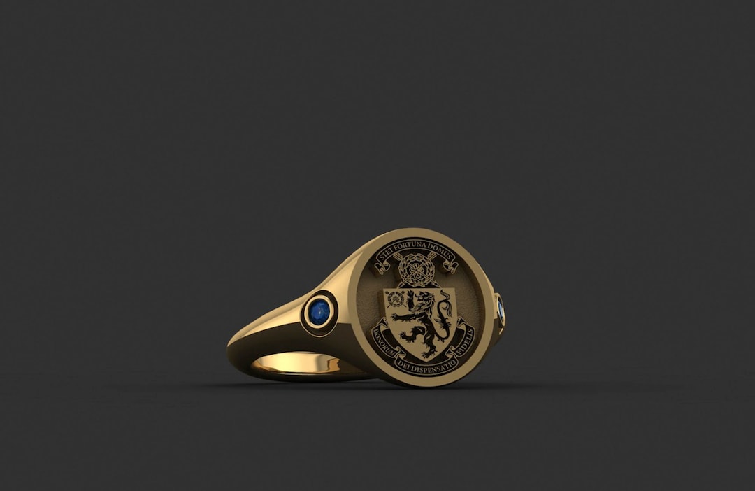 Personalized Signet Ring, Customized Ring, Coat of Arms Ring, Raised ...