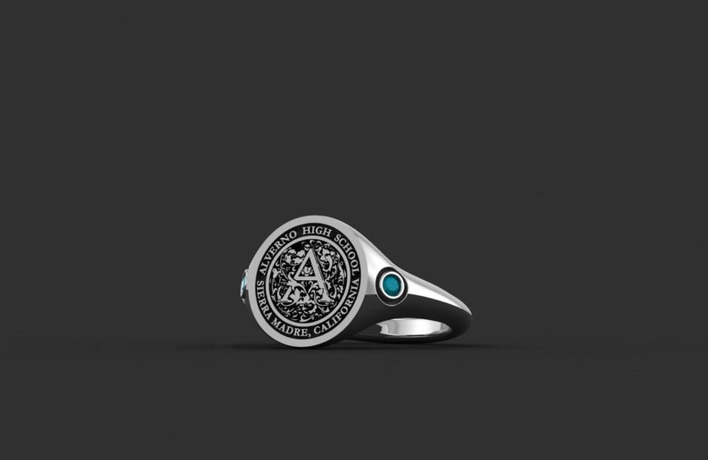 Handmade 925 Silver College Class Ring, Custom School Logo - Etsy