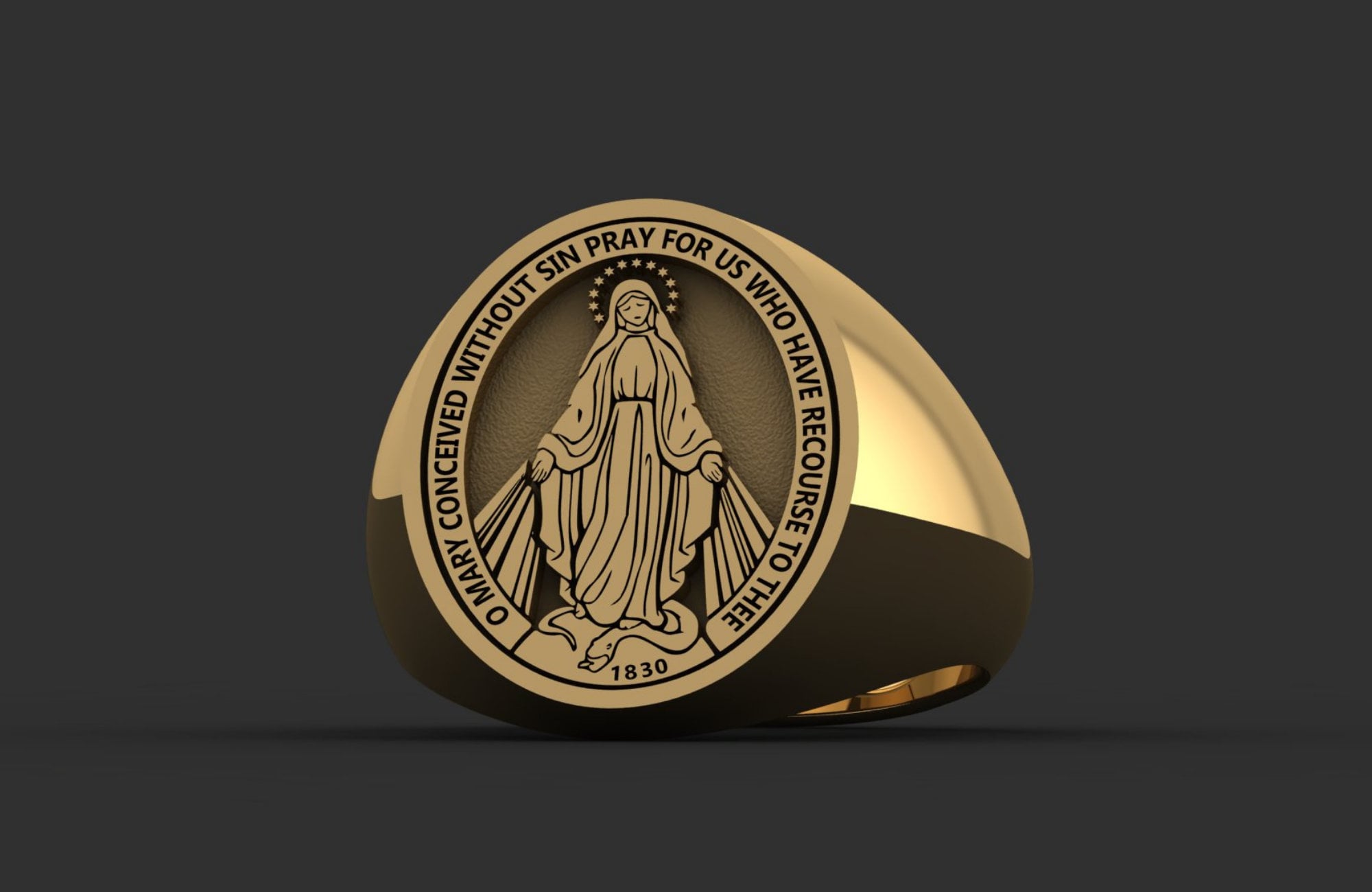 Marian Consecration Ring, Virgin Mary Ring, Sterling Silver Miraculous ...