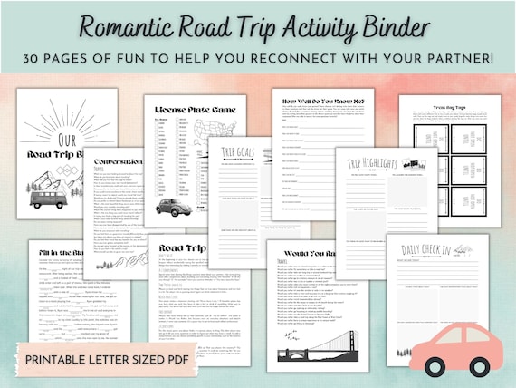 Romantic Road Trip Activity Binder for Couples Includes - Etsy