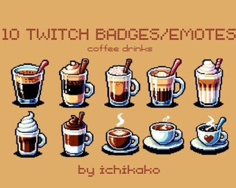 Iced Coffee Pixel 15 Twitch/discord Icons, Badges & Emotes Matcha ...