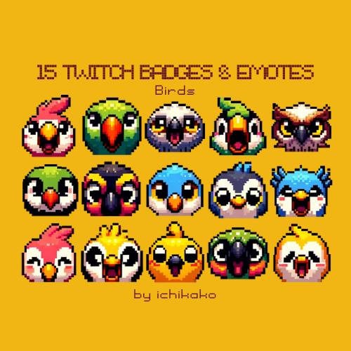Birds 15 Twitch/discord Icons, Badges & Emotes | Parrot, Owl, Eagle ...