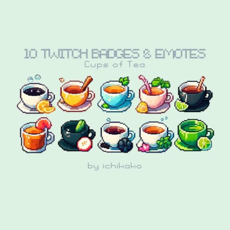 Cup of Tea Pixel 10 Twitch/discord Icons, Badges & Emotes | Hot Tea ...