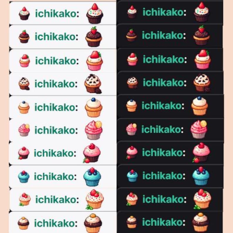 Cupcakes 10 Twitch/discord Icons, Badges & Emotes | Strawberry ...
