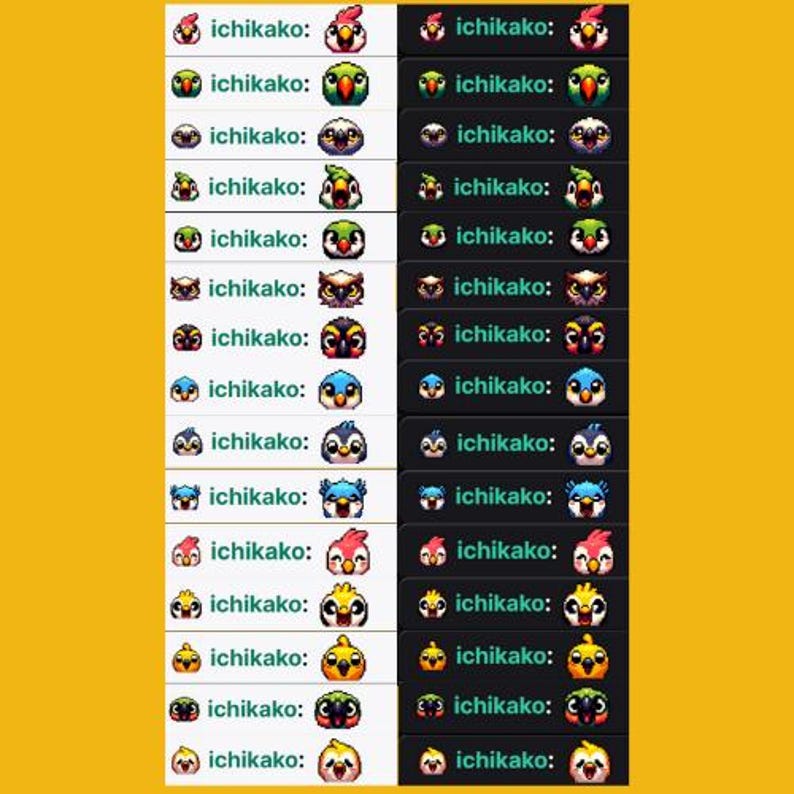 Birds 15 Twitch/discord Icons, Badges & Emotes | Parrot, Owl, Eagle ...