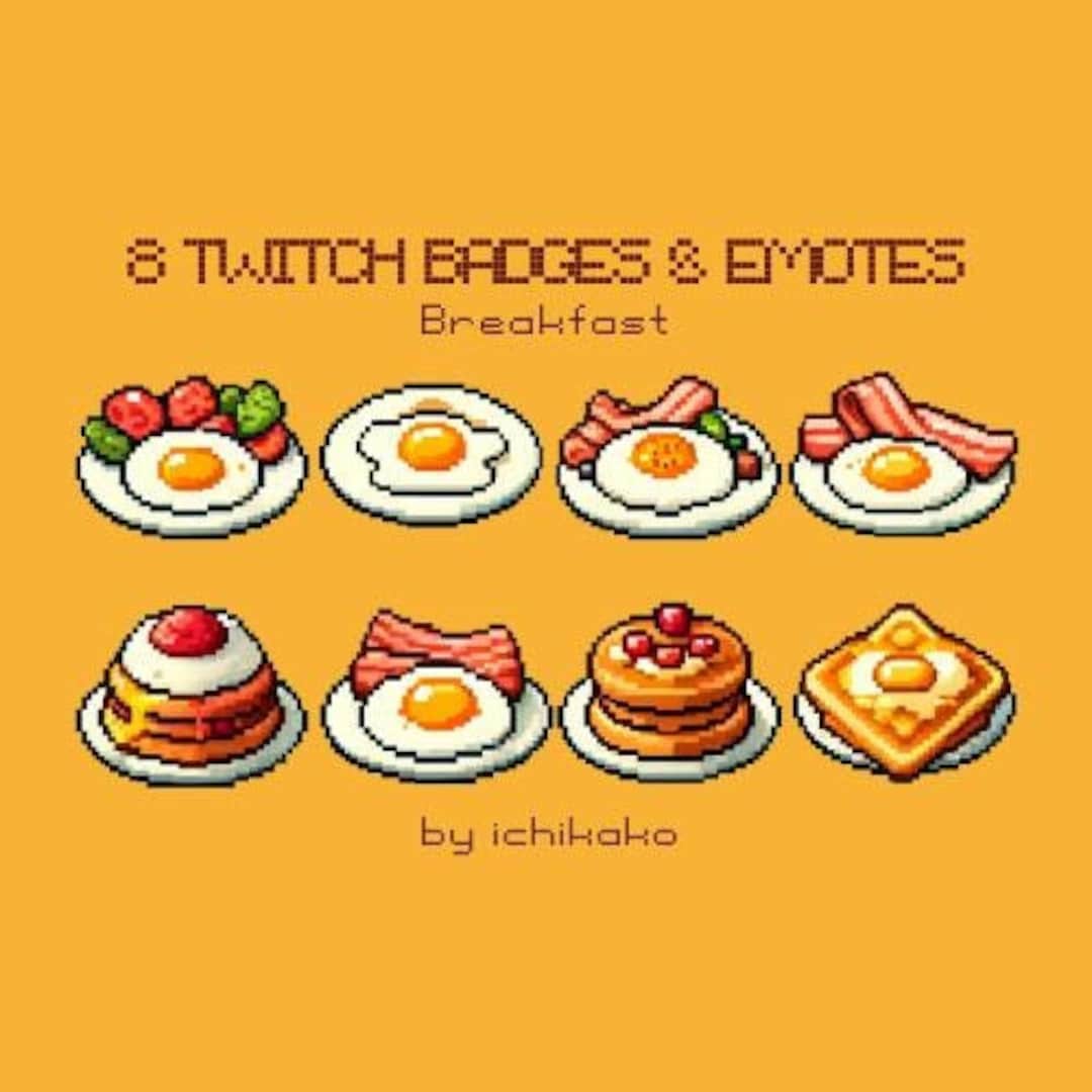 Breakfast Twitch/discord Emotes & Badges: Eggs, Bacon, Pancakes ...