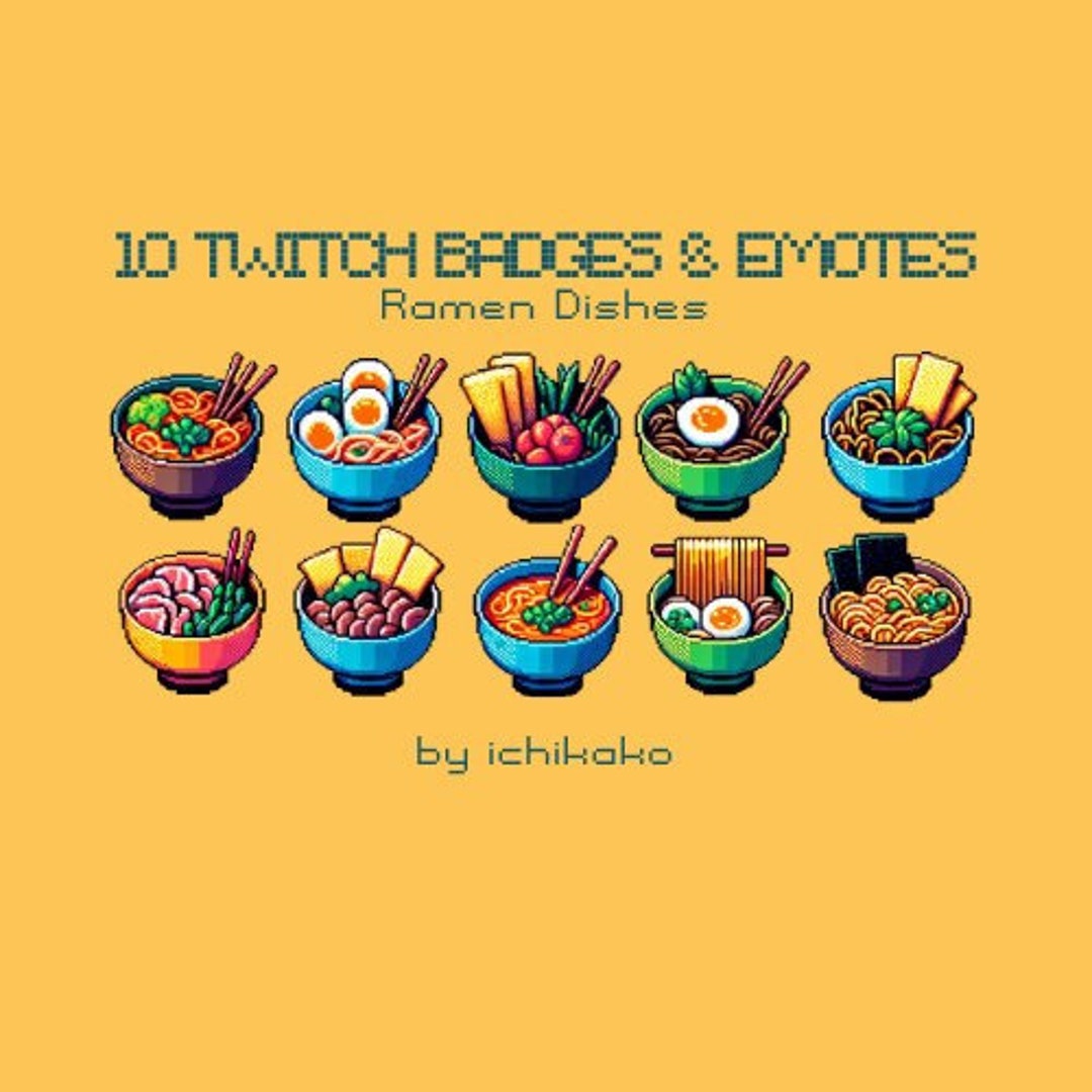 Pixel Ramen Dishes: 10 Twitch Badges & Emotes (digital Download) - Etsy