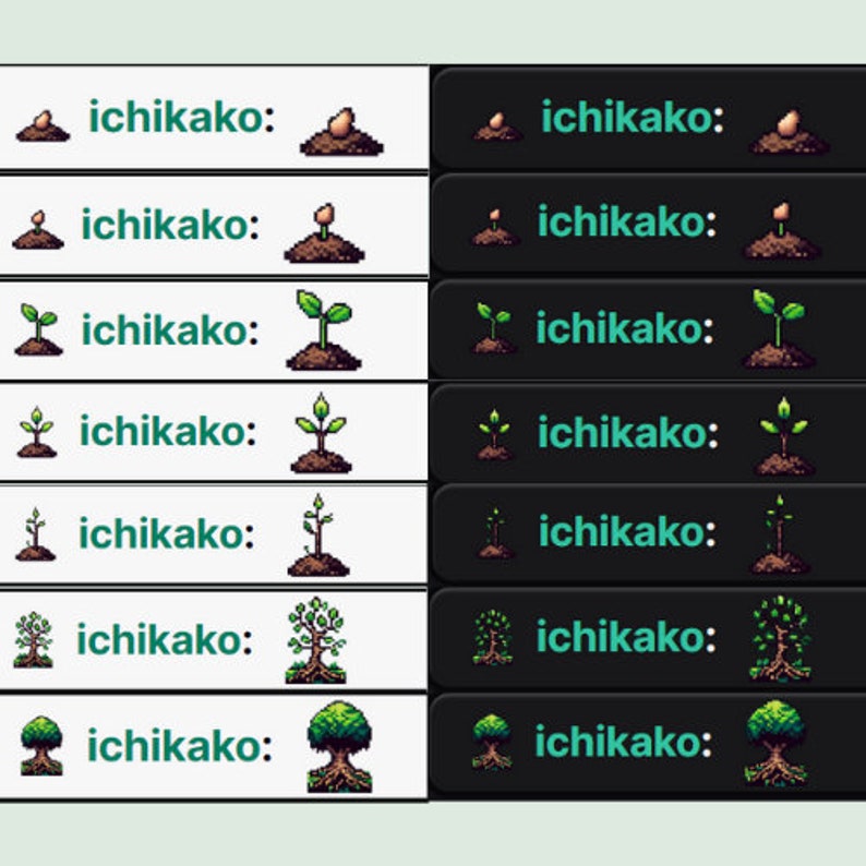 Tree Growing Pixel 7 Twitch/discord Icons, Badges & Emotes | Seed ...