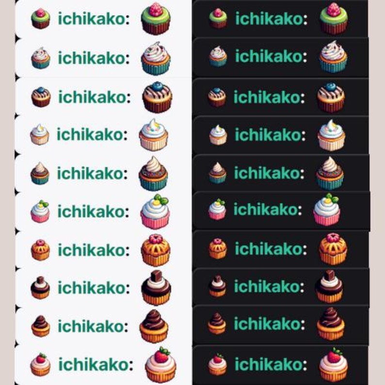 Pastries & Cupcakes Twitch/discord Emotes: Pixel Food Icons (digital ...