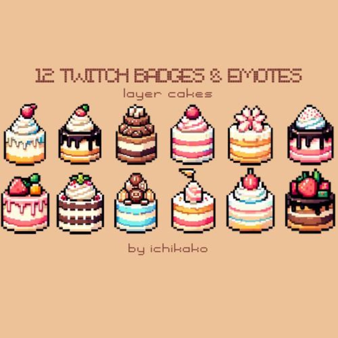 Layer Cake Pixel Twitch/discord Badges & Emotes (digital Download) - Etsy