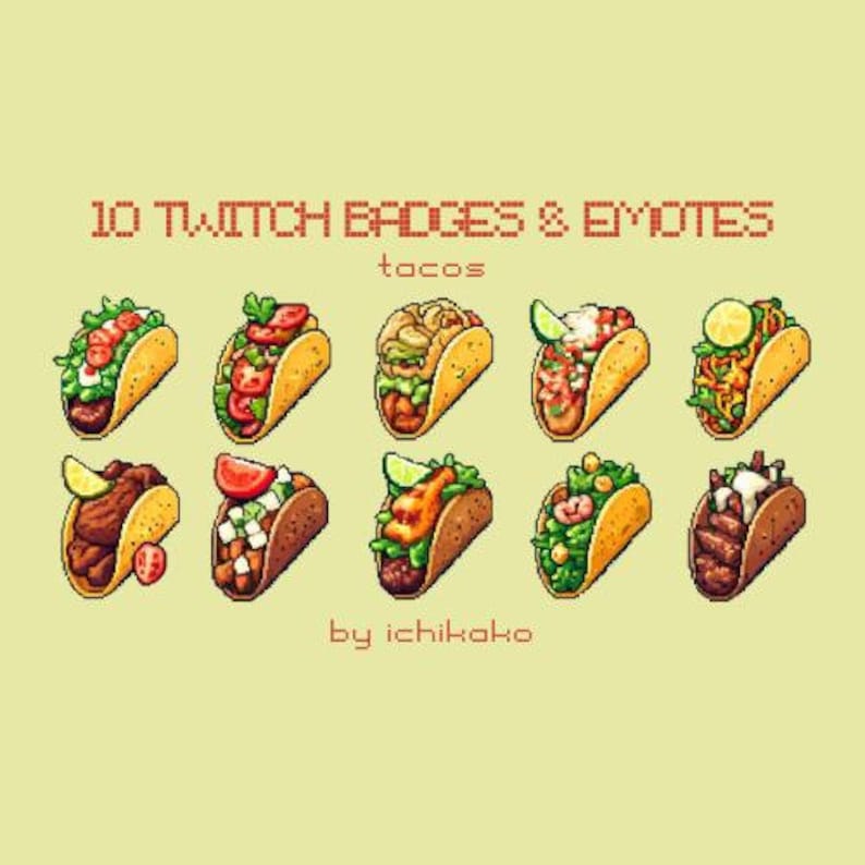 Taco Pixel Art Twitch/discord Emotes & Badges (digital Download) - Etsy