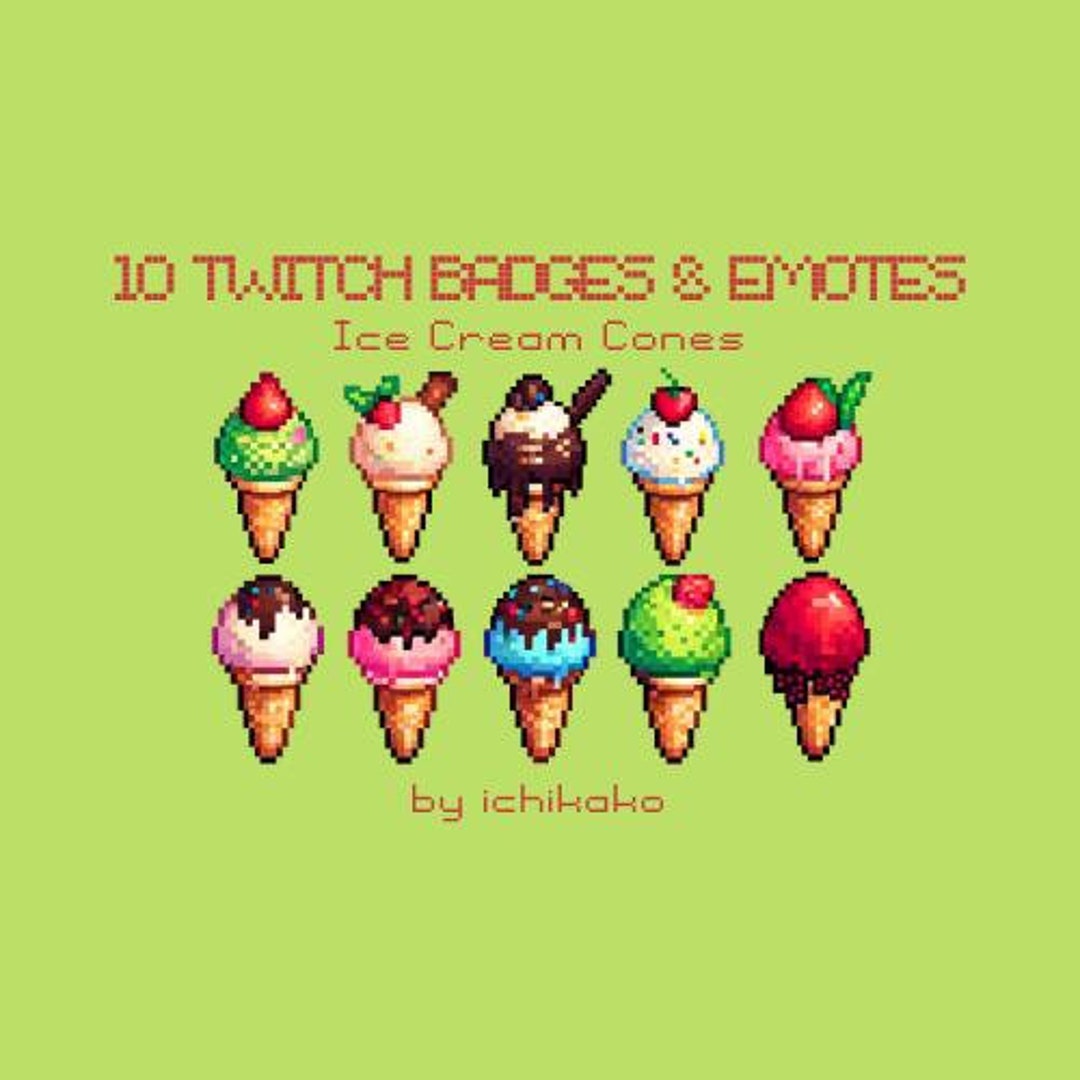Ice Cream Cones Twitch/discord Emotes & Badges (digital Download) - Etsy