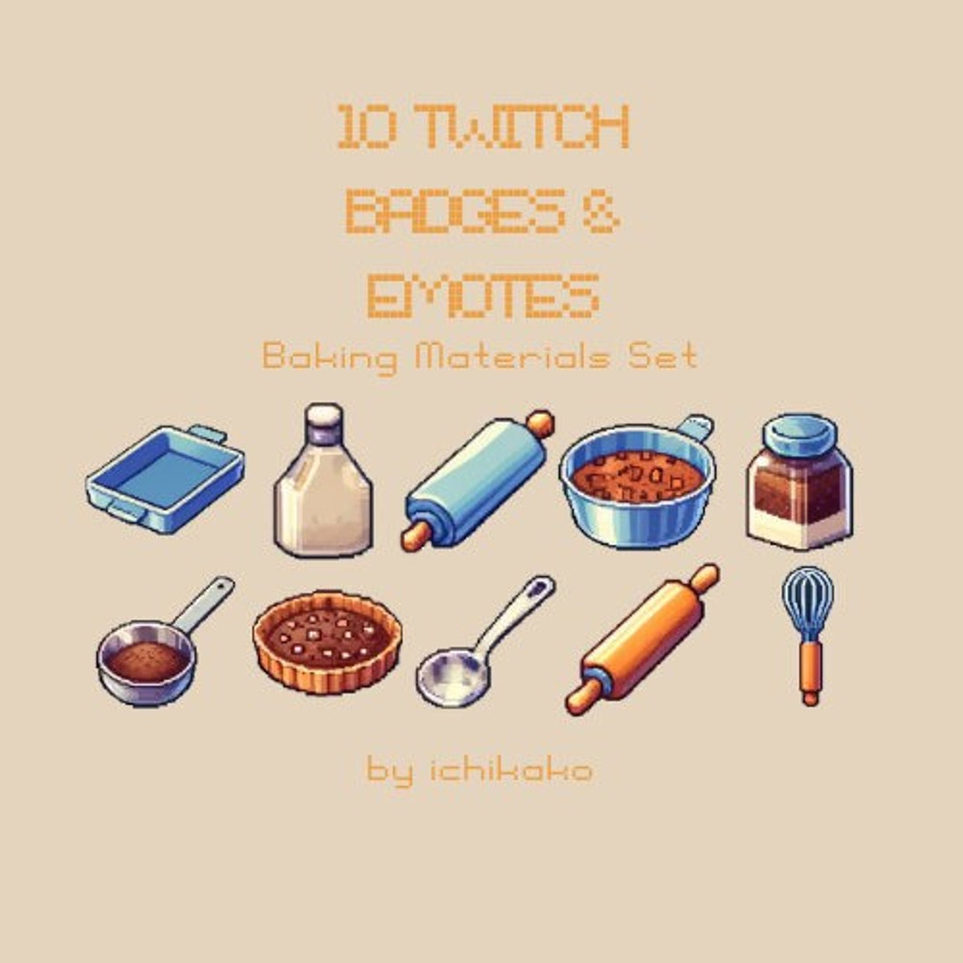 Pixel Baking Twitch Emotes & Badges: Streaming Assets (digital Download ...
