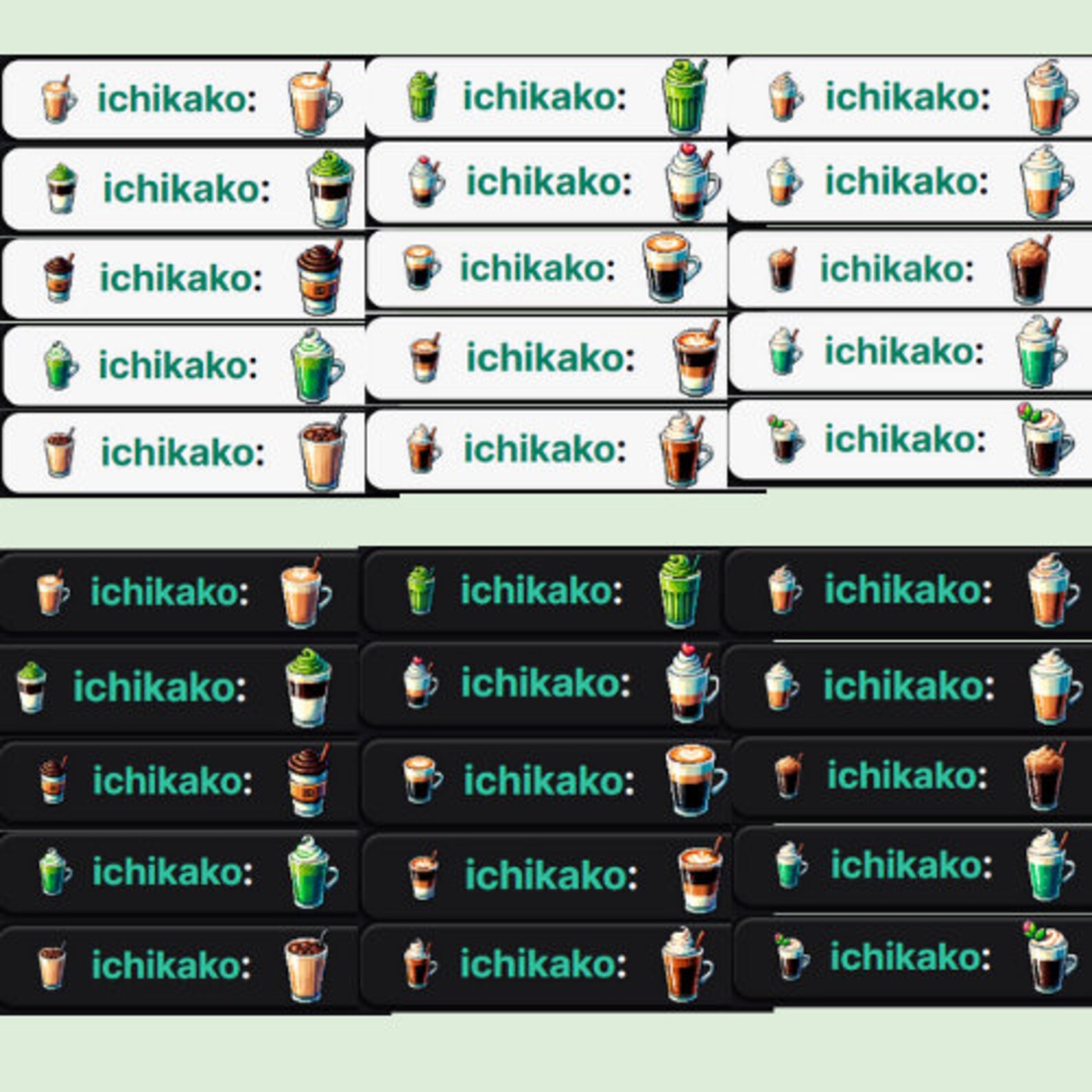 Iced Coffee Pixel 15 Twitch/discord Icons, Badges & Emotes | Matcha ...