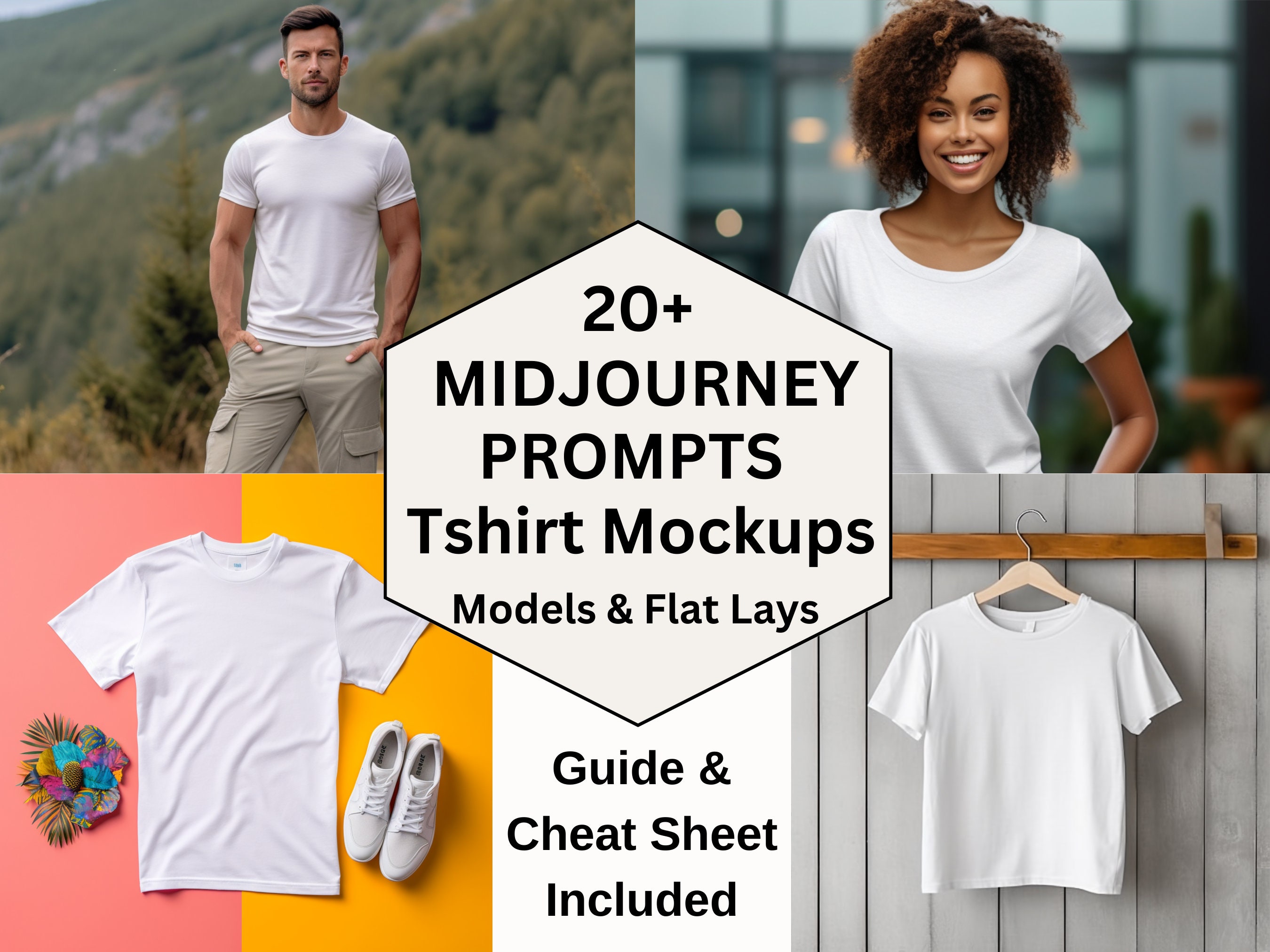 Midjourney Prompts T-shirts, Flat Lay Prompts, Realistic Model Mockup ...