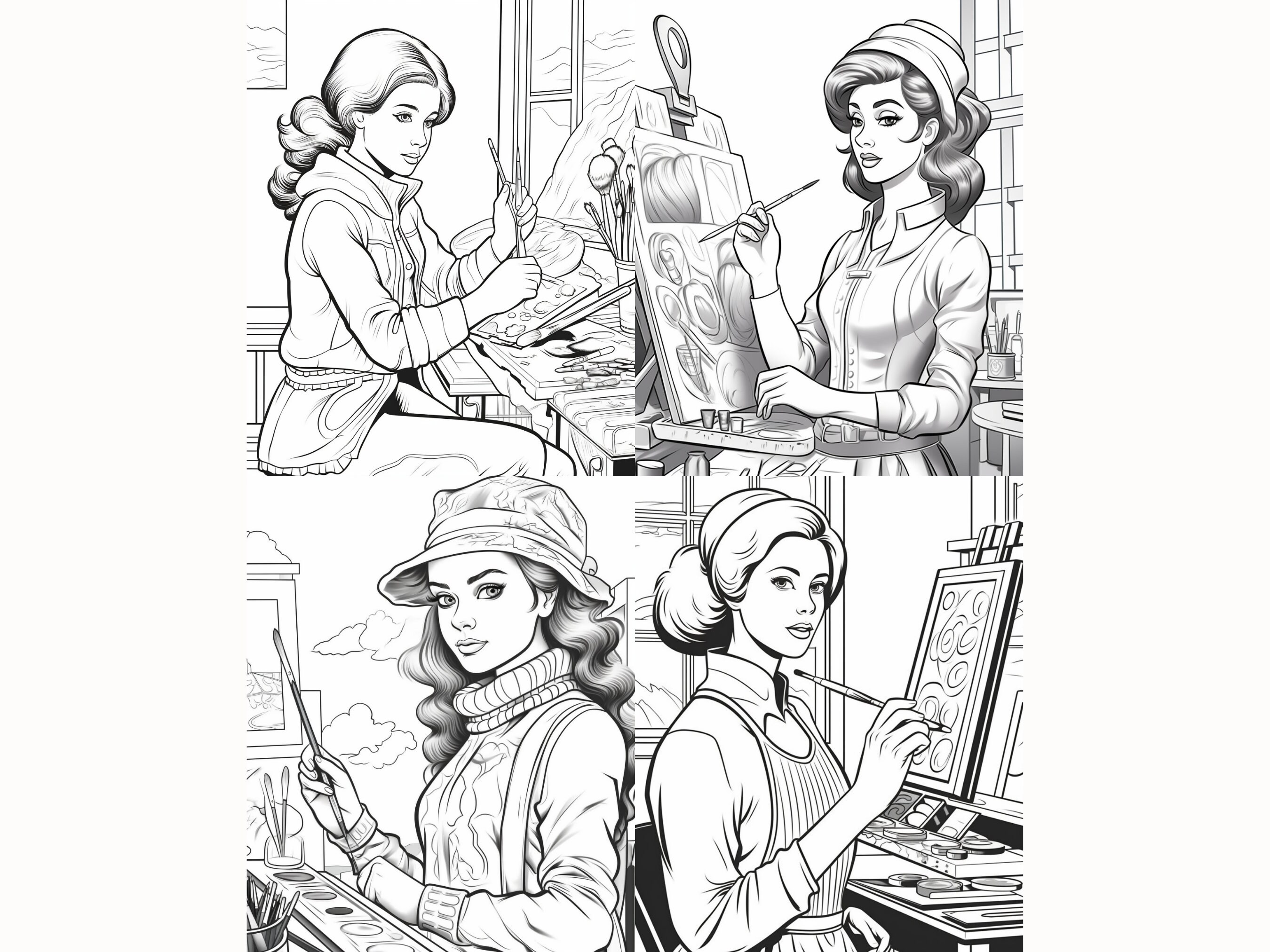 Midjourney Coloring Pages Self Care Prompts, Woman Self Love Prompts ...