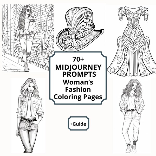 Coloring Page Prompt Midjourney - Etsy
