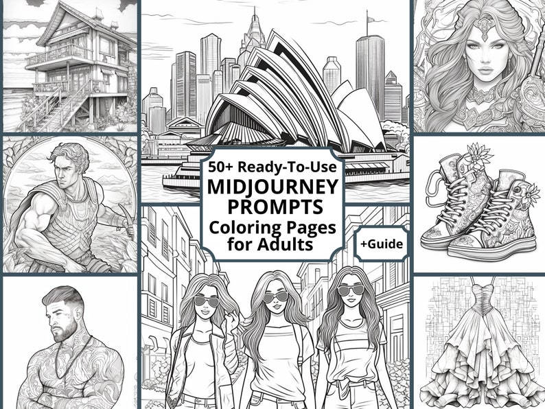 Coloring Page Prompt for Midjourney, Fashion Midjourney Prompts ...