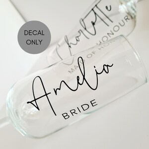 Bridesmaid Wedding Toast Glass Name Stickers Wedding Party Glass Name ...