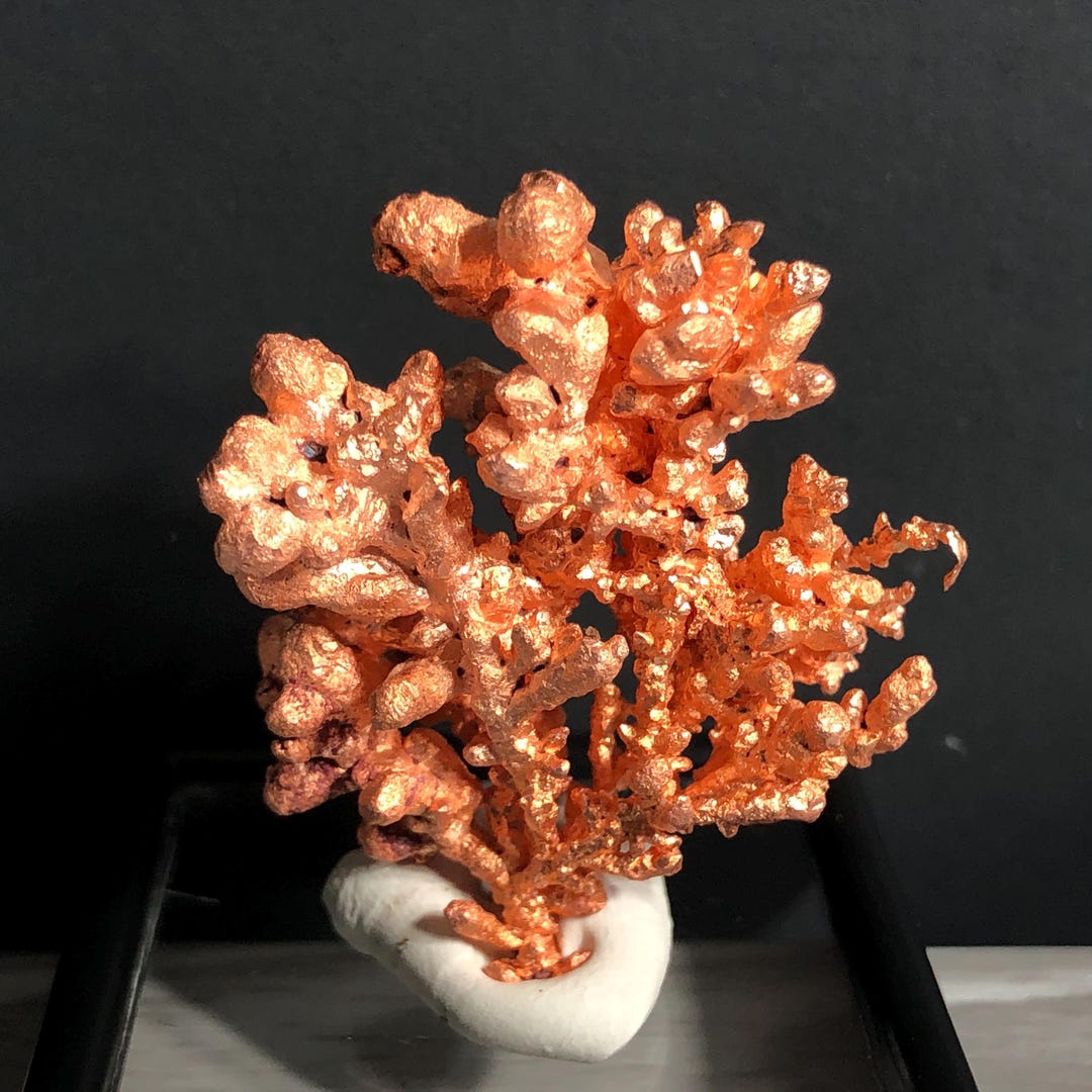 22g Dendritic Native Copper Crystal Specimen W Display Stand & Putty ...