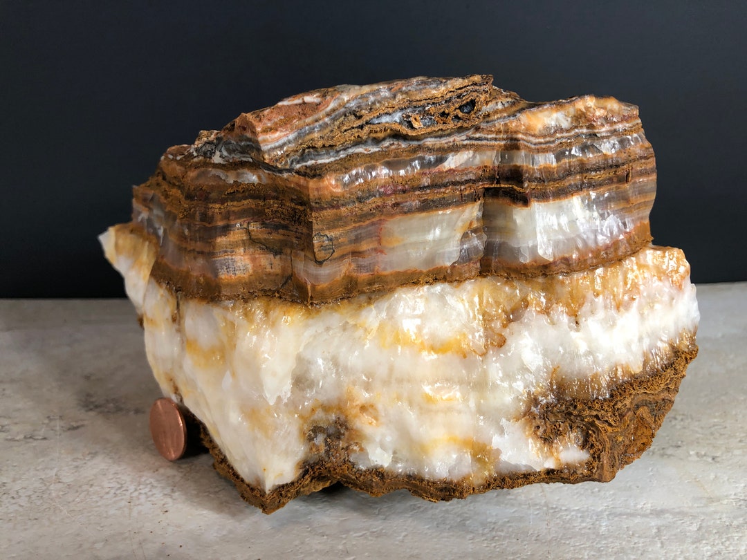 7.93lbs Banded Calcite Crystal Natural Freeform Acid Washed Mineral ...