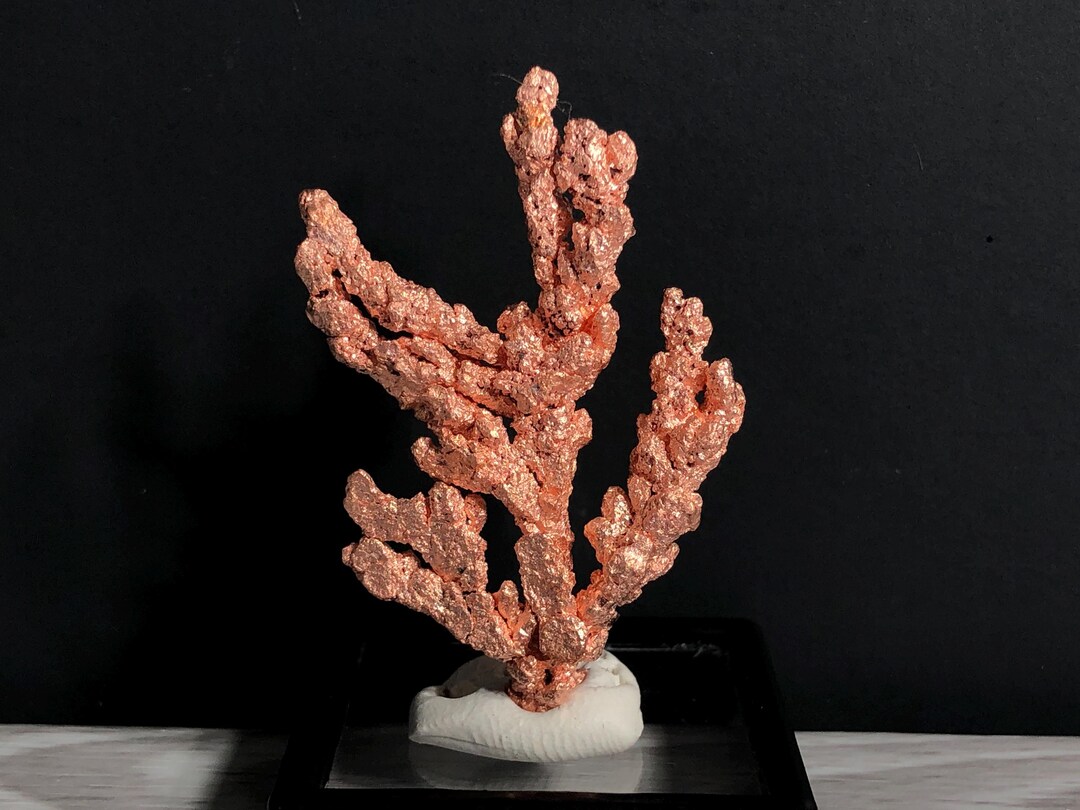 17g Dendritic Native Copper Crystal Specimen W Display Stand & Putty ...