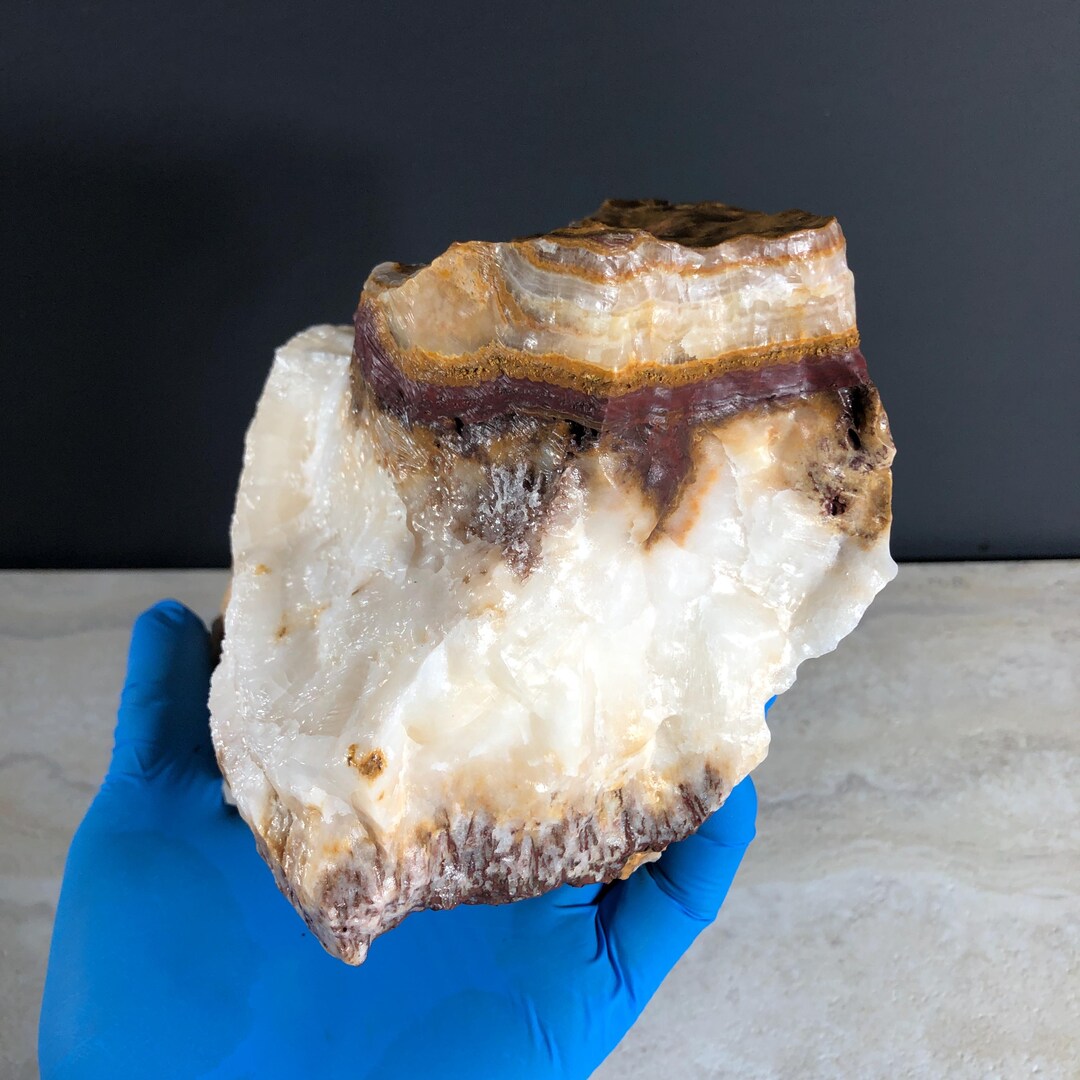 4.46lbs Banded Calcite Natural Freeform Acid Washed Mineral Rough Stone ...