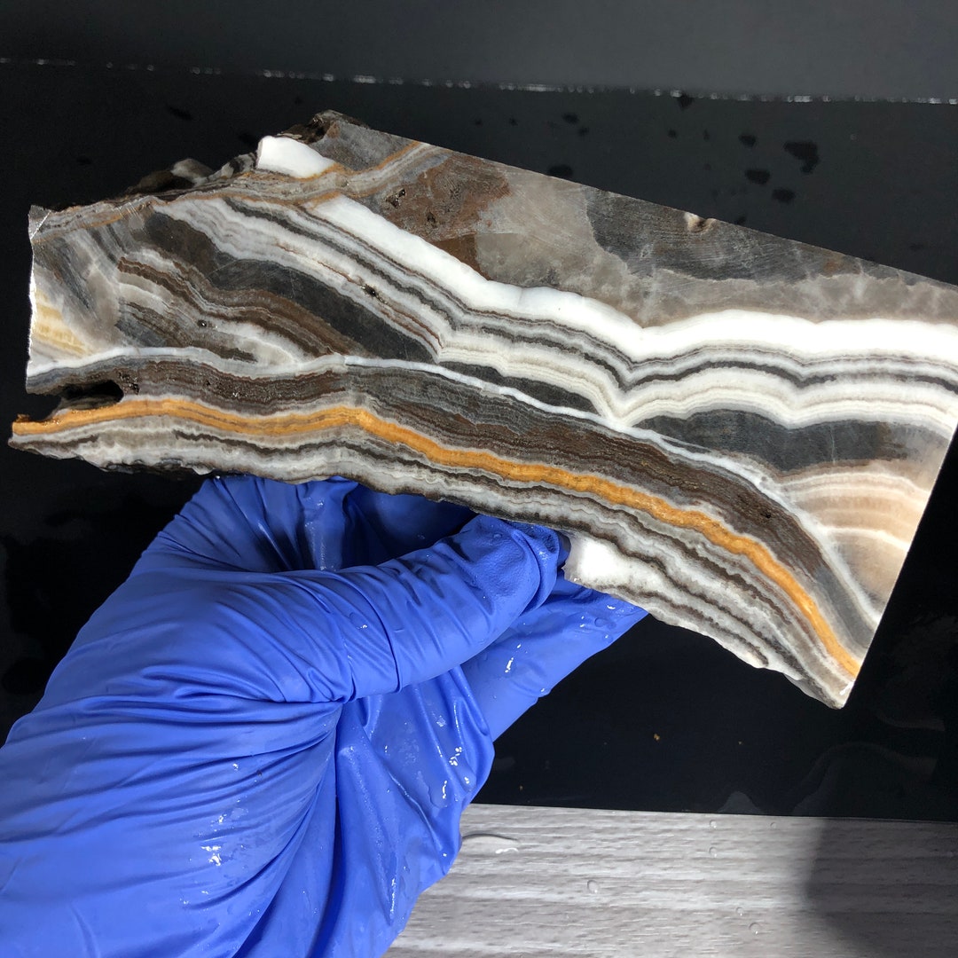 1.32lbs Banded Calcite Slab Crystal Mineral Stone Rough Rock Cut Not ...