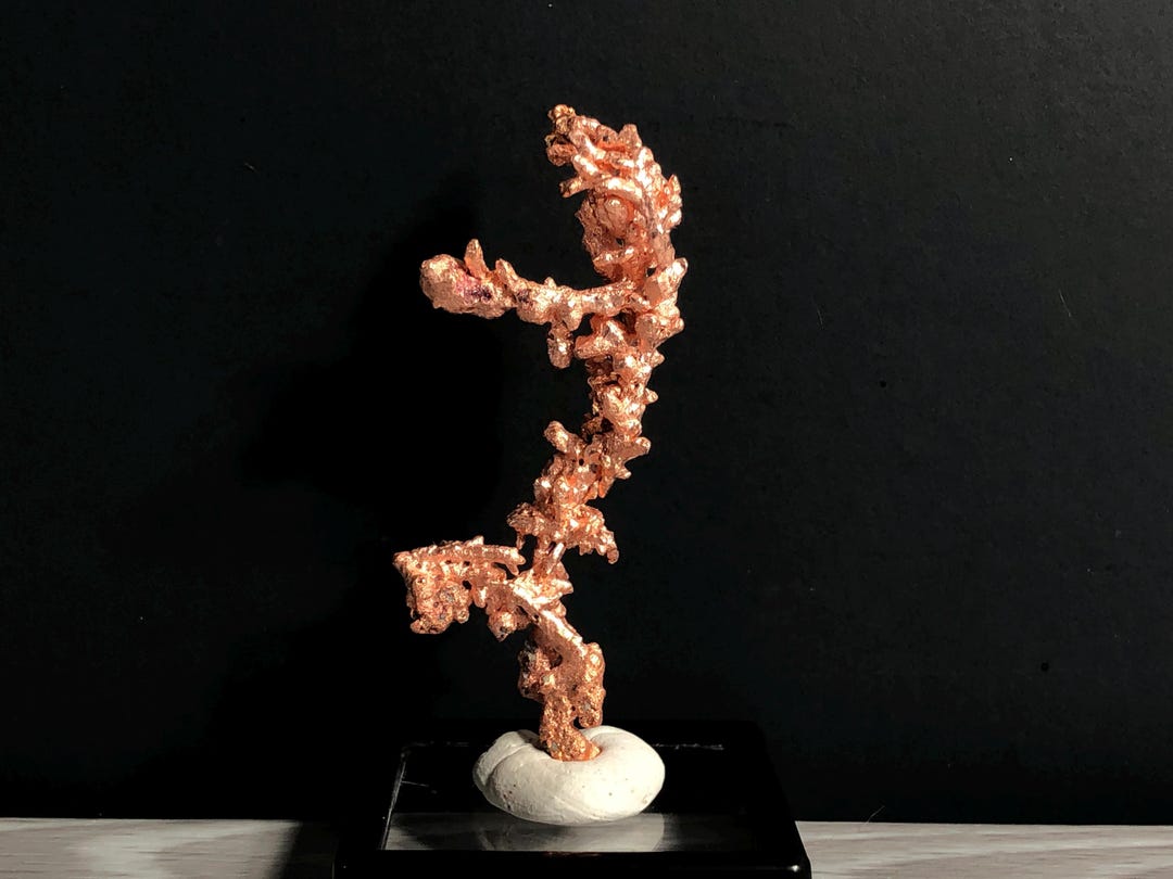 14g Dendritic Native Copper Crystal Specimen W Display Stand & Putty ...