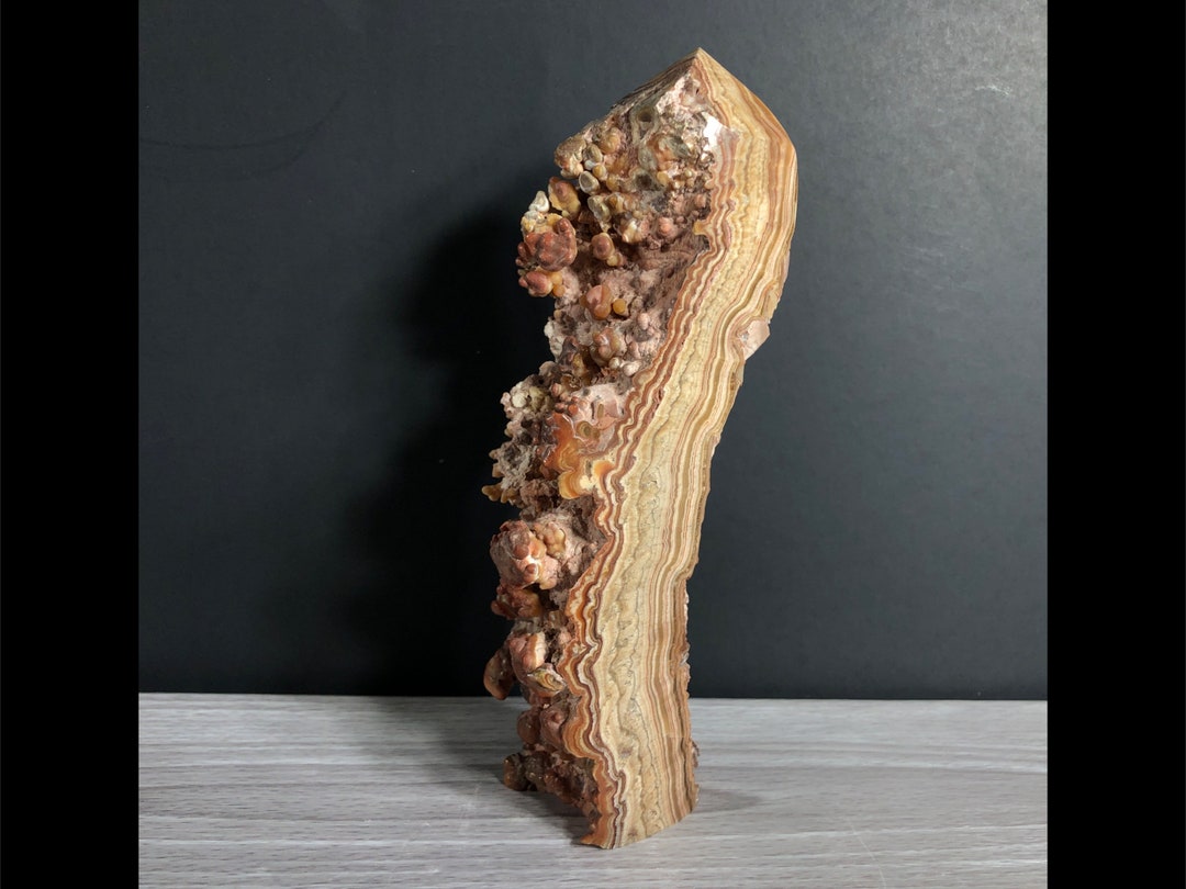 331g Unique Banded Calcite Crystal Obelisk Freeform Tower Point ...