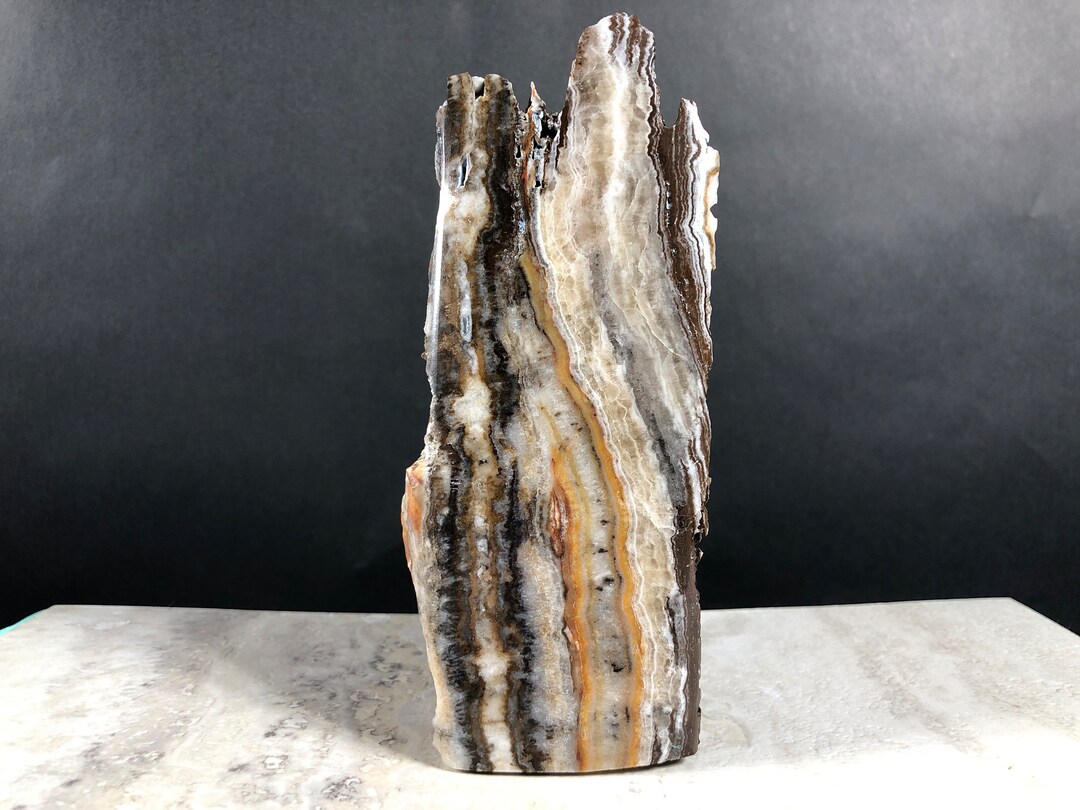 2.14lbs Unique Banded Calcite Crystal Freeform Tower Generator Polished ...
