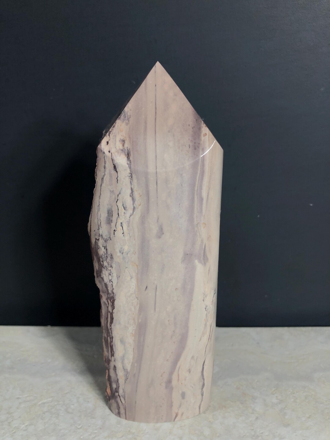 537g Dolomitic Limestone Obelisk Tower Point With Iron Oxides Mineral ...
