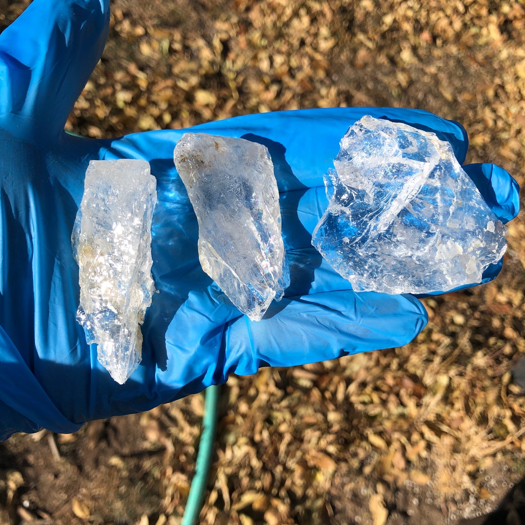 3pcs 99g Natural Rough Clear Quartz Crystal Lapidary Jewelry Orgone ...