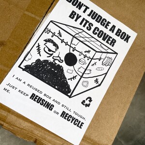 Printable Recycle Packaging Label for Reused Box Sticker. Funny Ganster ...