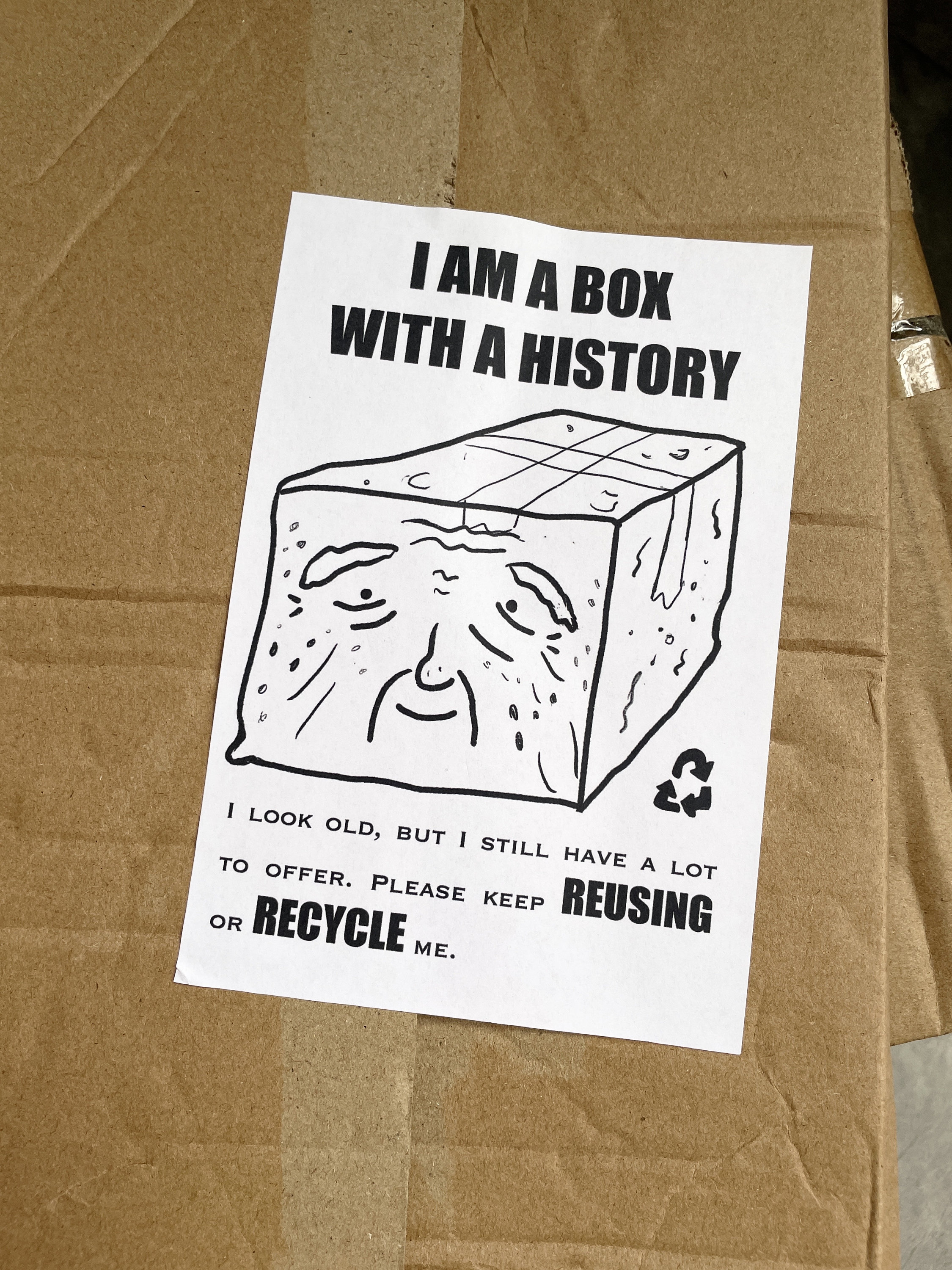 Printable Recycle Packaging Label for Reused Box Sticker. Funny Grandpa ...