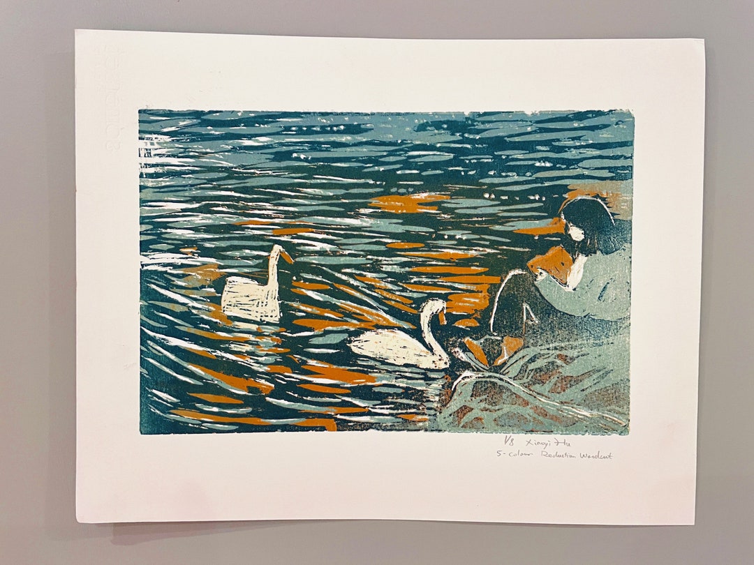 5-colour Reduction Woodcut Original A3 Print. Limited Edition. Sketcher ...