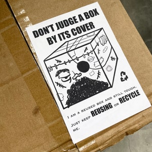 Printable Recycle Packaging Label for Reused Box Sticker. Funny Ganster ...