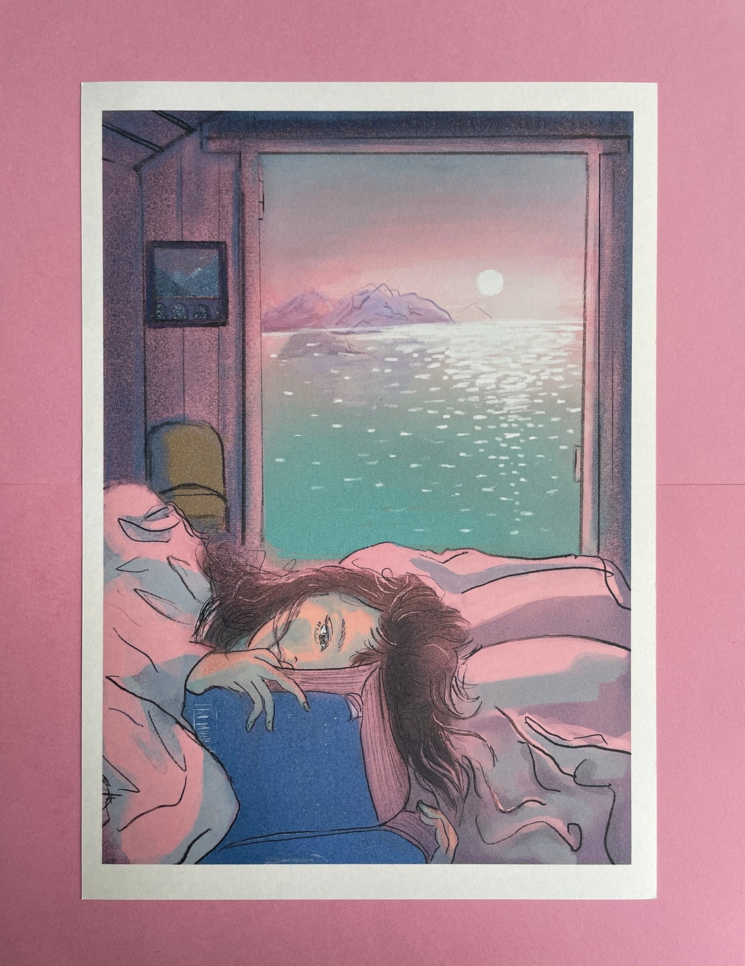 Reading Afternoon Inkjet Print. 90s Inspired Vaporwave Aesthetics ...