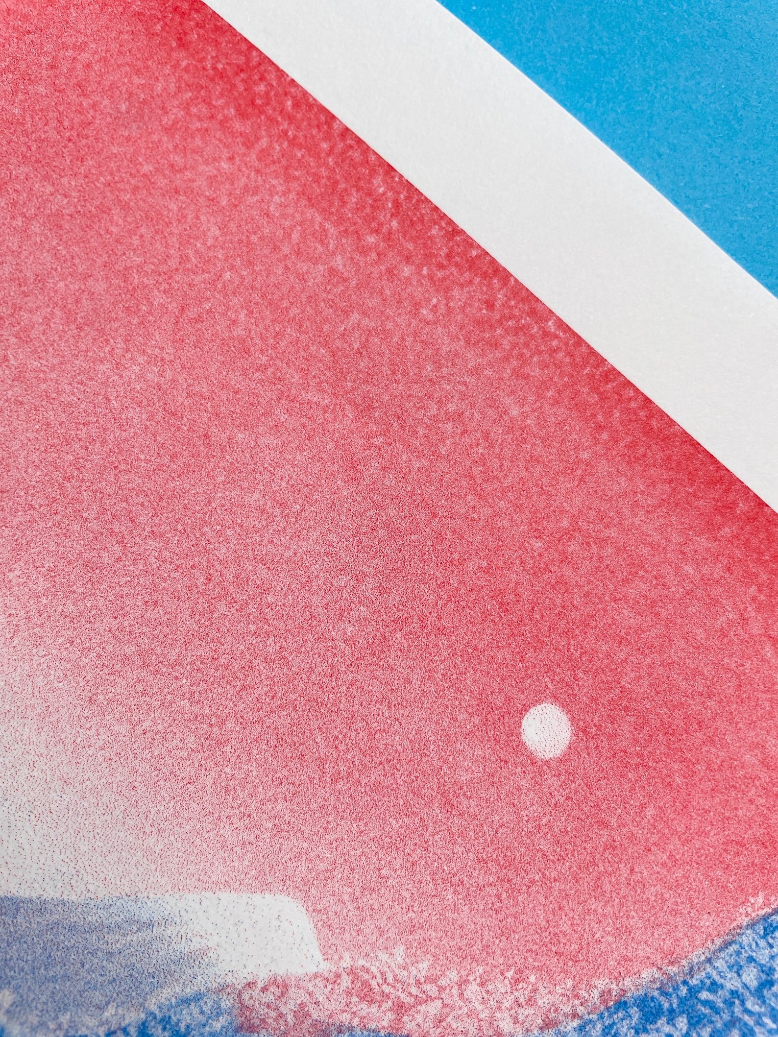 A4 Risograph Print. Slow Train Through Sunset Snowy Mountain Bridge. 2 ...