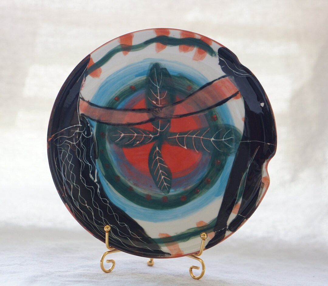 Unique Handmade Pottery Plate With Hand-painted Illustration. Love ...