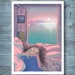 A4 Risograph Print. Slow Train Through Sunset Snowy Mountain Bridge. 2 ...